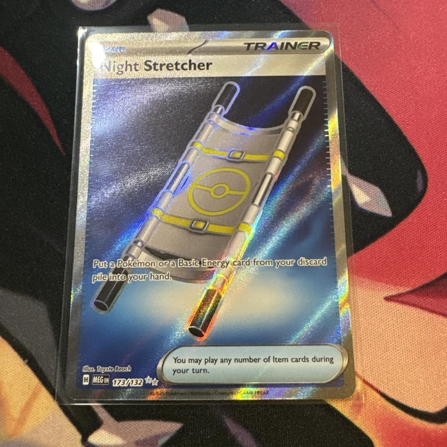 NIGHT STRETCHER 173/132 Pokemon TCG Mega Evolutions Full Art Ultra Rare ...