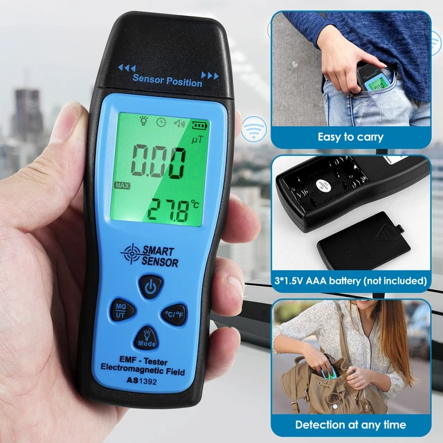 ELECTROMAGNETIC RADIATION DETECTOR Handheld EMF Reader w/ Audible ...