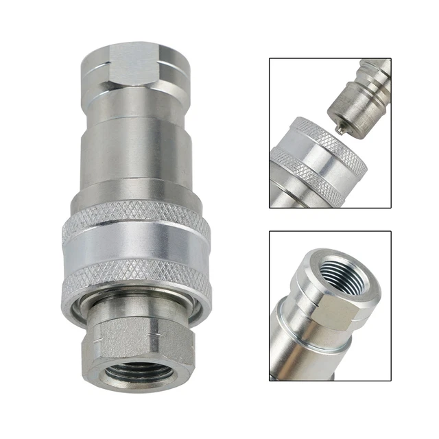 3/8& NPT HYDRAULIC Quick Connect Coupler ISO B 7241 Male & Female $28. ...