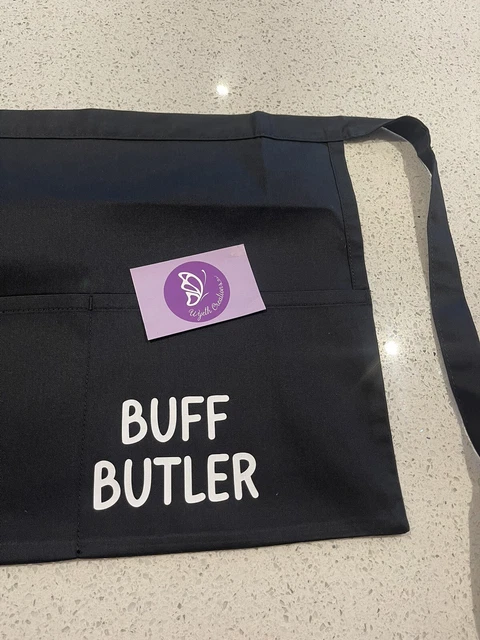 CHEEKY BLACK MENS Fun Buff Butler Waist Apron Gift Christmas Secret ...