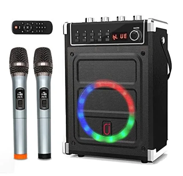 JYX KARAOKE MACHINE with 2 UHF Wireless Microphones, Bass/Treble Bluetooth £80.00 - PicClick UK