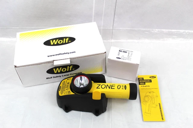 WOLF SAFETY ATEX R-55 Rechargeable LED Torch Zone 0, 21 Yellow New ...