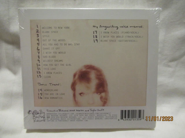 TAYLOR SWIFT 1989 Deluxe W/3 Bonus Tracks And 3 Songwriting Voice Memos ...