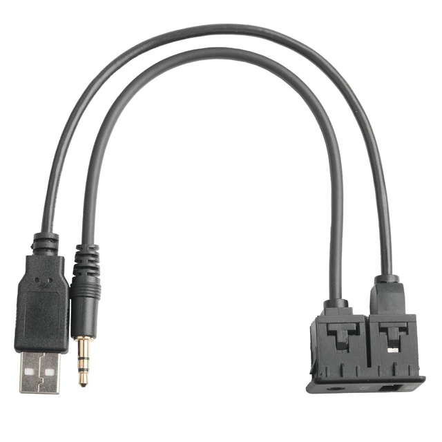 CAR DASH FLUSH Mount AUX USB Port Panel Socket USB Extension Cable ...