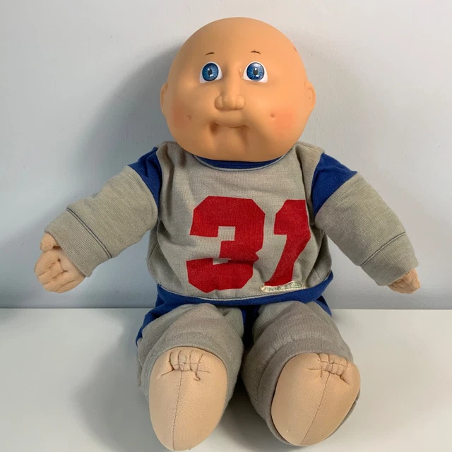 VINTAGE 1980’S CABBAGE Patch Kids Doll Baby Bald Head Wearing Tracksuit ...