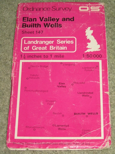 OS ORDNANCE SURVEY Landranger Map Sheet 147 Elan Valley & Builth Wells ...