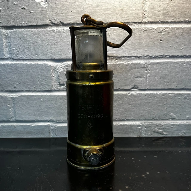 OLDHAM BRASS LAMP Type 900-4090 Vintage Miners Safety Admiralty Royal ...