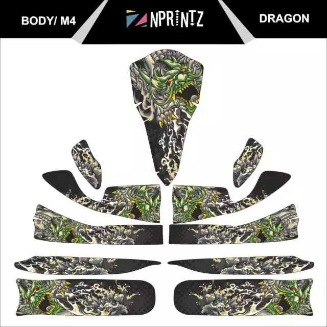 M4 DRAGON FULL Kart Sticker Kit - Karting - Otk - Evk M4 £69.95 ...