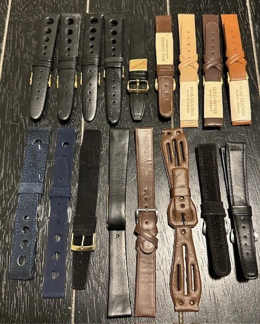 VINTAGE GENUINE HIRSCH / Swiss / German Watch Bands - Lot of 17 - 16 ...