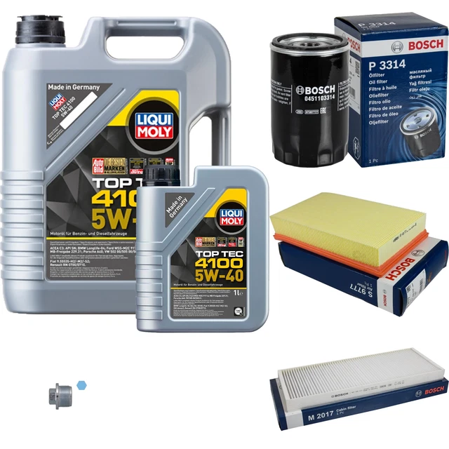 BOSCH INSPECTION SET 6L Liqui Moly Top Tec 4100 5W-40 pour Audi EUR 117,02 - PicClick FR