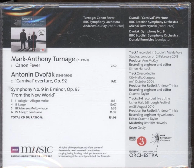 BBCMM348 BBC SYNPHONY Orchestra, Mark-Anthony Turnage Dvorak - Symphony No. 9 ' EUR 4,98 ...