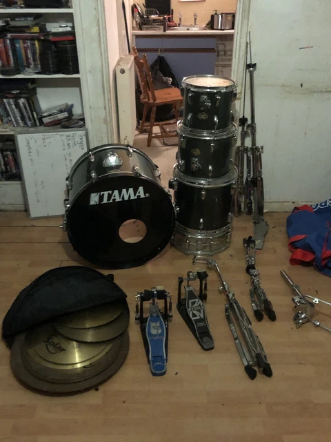 COMPLETE 5 PIECE Drum Kit Symbols And Hi hats And Extra Double Bass ...