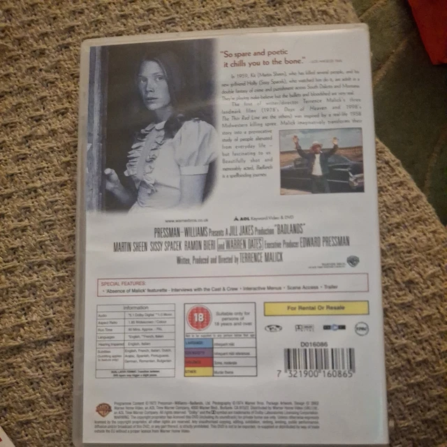 BADLANDS (DVD) ALAN Vint Gary Littlejohn Martin Sheen Ramon Bieri Sissy ...