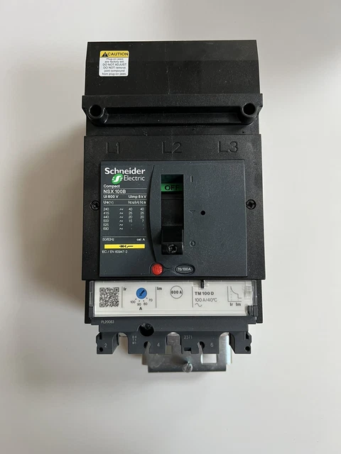 SCHNEIDER MCCB 100A Square D Compact NSX 100B I-Line 36kA MCB Breaker ...