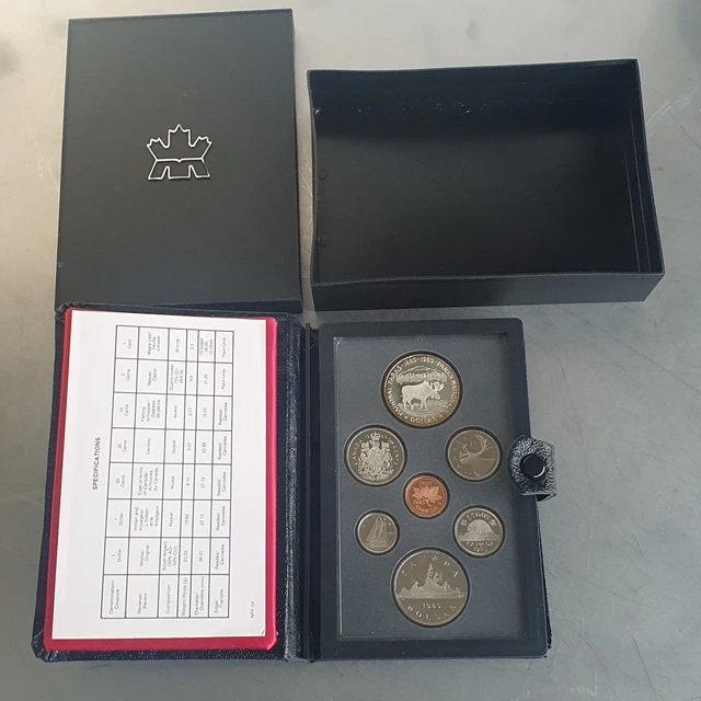 MONNAIE, CANADA, COFFRET, 1985, Royal Canadian Mint, Set 7 Monnaies.B ...