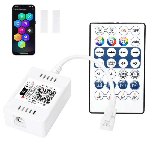 FÜR WS2812B WS2811 RGB+IC LED Stripe Streifen DC12V-24V WIFI BT ...