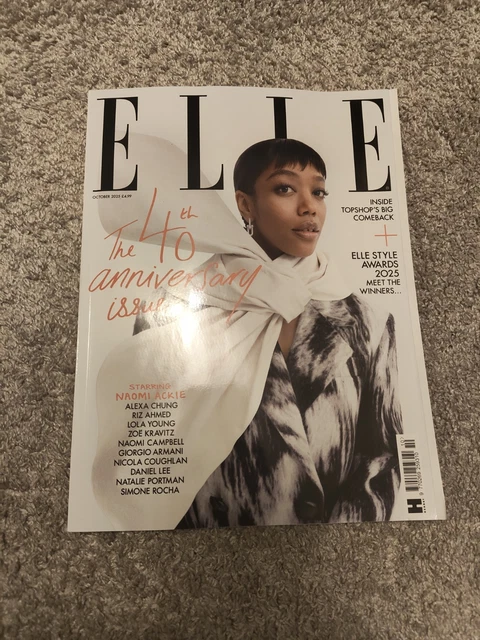 ELLE MAGAZINE UK GB October 2025. The 40th Anniversary Issue £1.13 ...