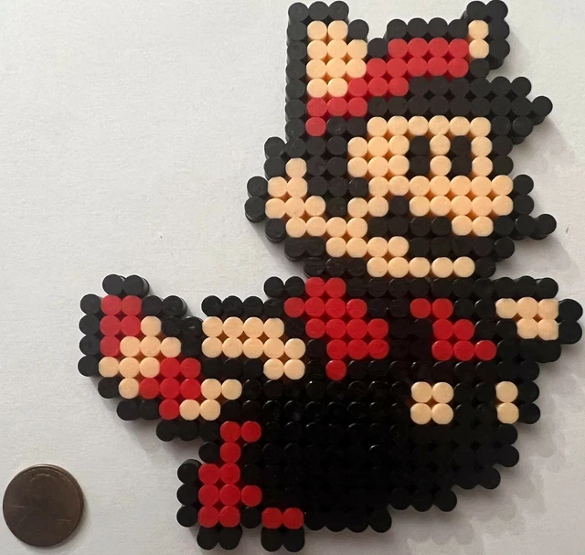 RACCOON MARIO BEAD Sprite Perler Caps Pixel Art Retro NES Nintendo ...