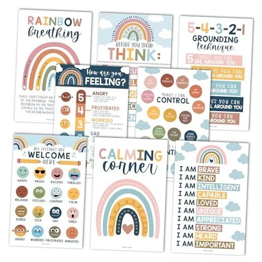 8 CALMING CORNER Classroom Posters Preschool Decorations, Calm Down ...
