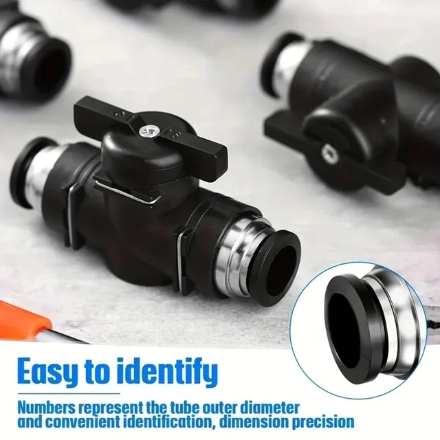 VANNE À PRISE rapide pneumatique noire BUC pour des connexions de tubes rapides EUR 6,72 ...
