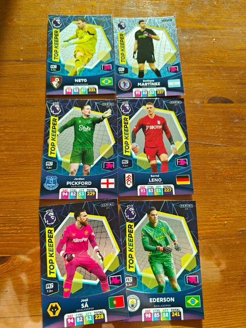 PANINI PREMIER LEAGUE Adrenalyn XL 2023-2024 Full Top Keeper Collection ...