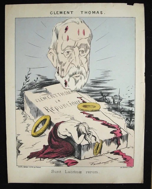CARICATURE CLÉMENT-THOMAS COMMUNE de Paris 1871 républicain de la ...