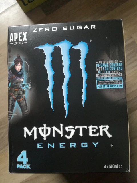 4 ENERGY DRINK Dosen BOX Monster Zero APEX Legends In game BELGIEN Full ...