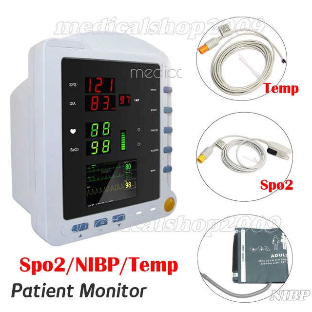 NIBP SPO2 PR Portable Vital Constants Monitor ICU Temp Patient Monitor ...