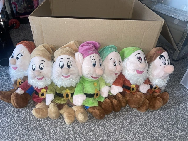 7 X OFFICIAL Disney Seven Dwarfs 9” Soft Toys, Full Set £25.00 ...