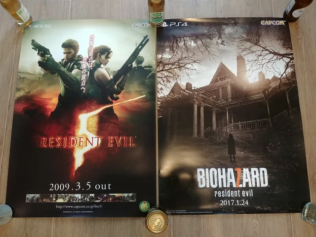 PROMO POSTER BIOHAZARD 5 (Japan) & Biohazard 7 (Asia) Resident Evil 2 3 ...