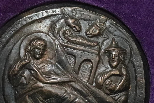 🧭 🇮🇹 MASSIVE HIGH RELIEF RELIGIOUS MEDAL 95mm IN ORIGINAL BOX UNUSUAL ...