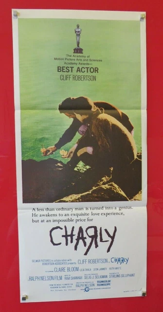 CHARLY ORIGINAL 1968 DAYBILL CINEMA MOVIE FILM POSTER Cliff Robertson ...