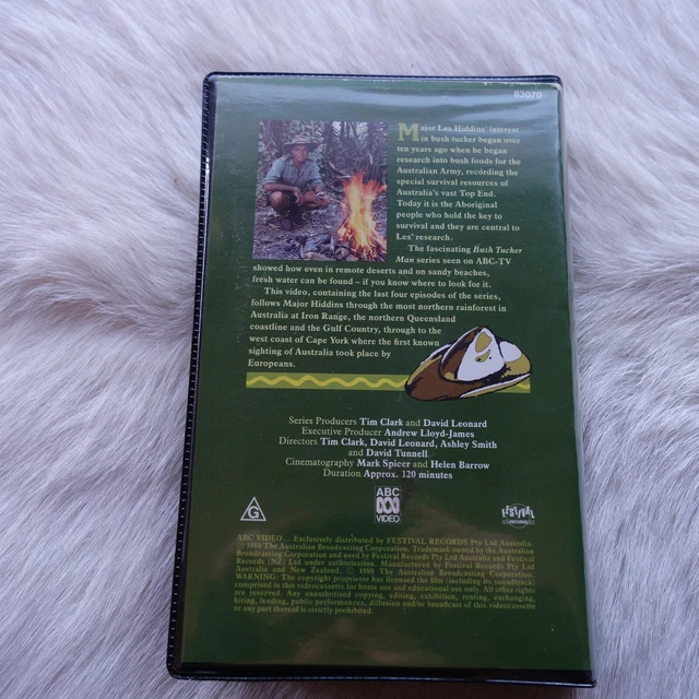 BUSH TUCKER MAN VHS Australian Bushcraft Video Les Hiddins Self ...