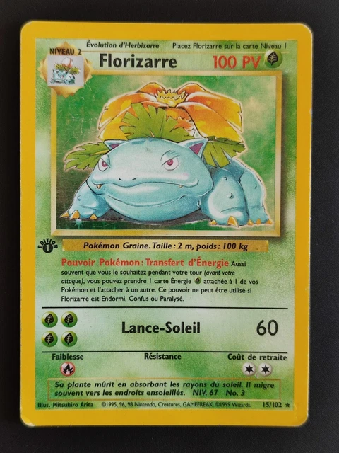 CARTE POKÉMON - FLORIZARRE HOLO - 15/102 Set de base ED1 - FR EUR 200 ...