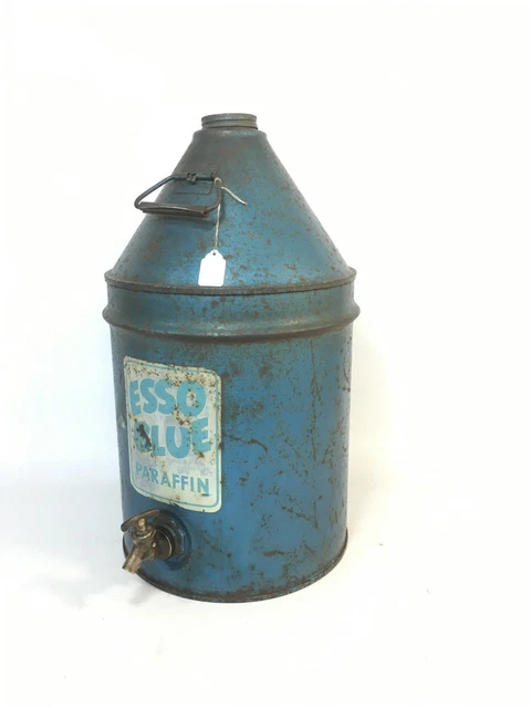VINTAGE ESSO BLUE Paraffin Can Dispenser Paraffin Can Garage Car Oil ...