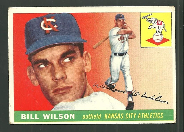 1955 TOPPS #86 Bill Wilson carte de baseball vintage MLB Kansas City ...