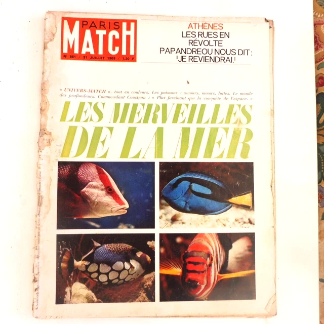 MAGAZINE PARIS MATCH N°851 - 31 Juillet 1965 - Les Merveilles De La Mer ...
