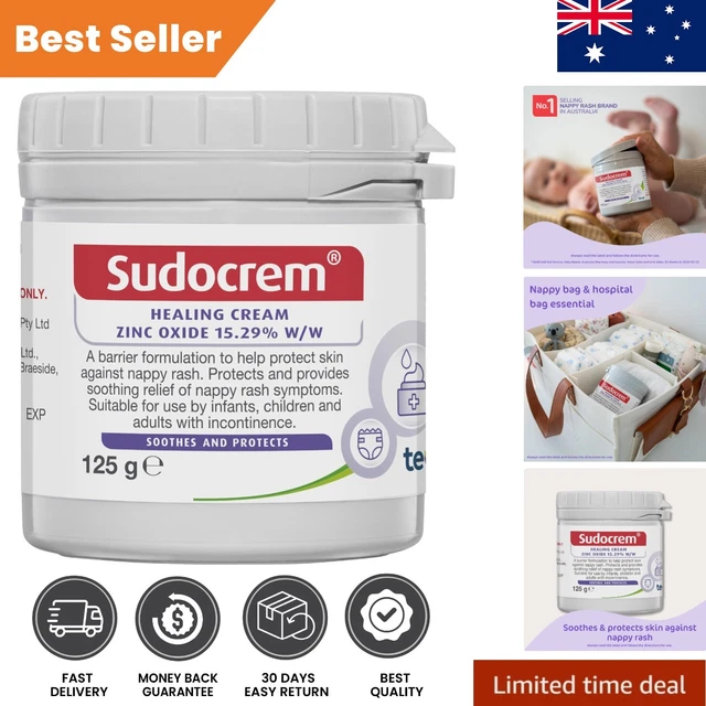 125G HEALING CREAM with Zinc Oxide - Nappy Rash Relief for Sensitive ...