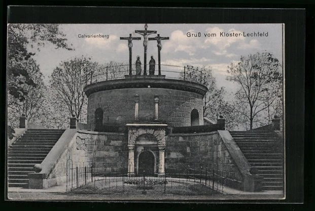KLOSTER LECHFELD, DENKMAL auf dem Calvarienberg, Vorderansicht ...