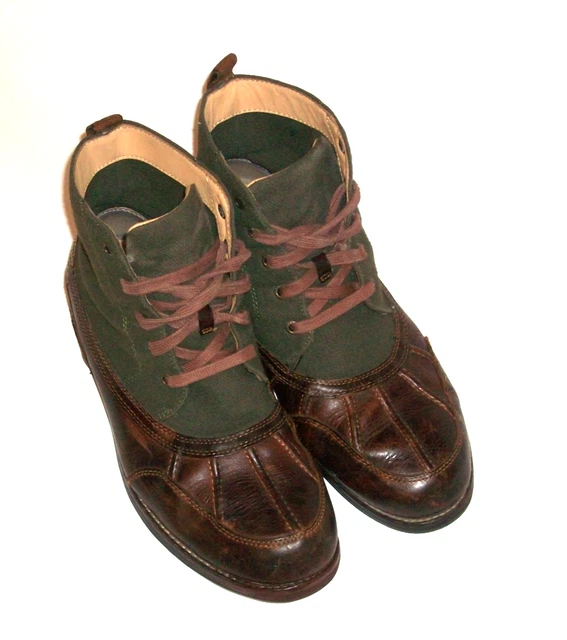 SEBAGO COBURN LACE Up Ankle Boots in Dark Brown Leather/ Olive Canvas ...