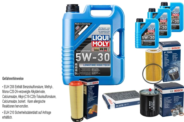 BOSCH INSPECTION SET 8L Liqui Moly Longue Date 5W-30 pour Mercedes Classe EUR 163,41 - PicClick FR