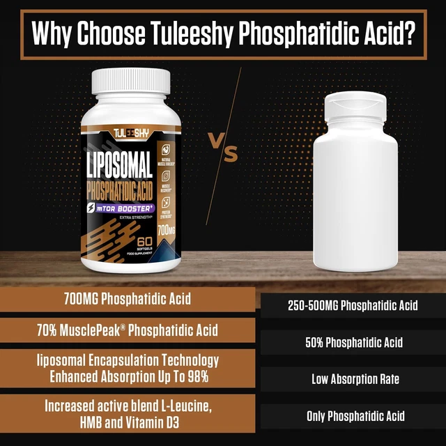 LIPOSOMAL PHOSPHATIDIC ACID (PA) 700mg with HMB, L-Leucine&Vitamin D3 ...