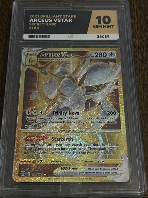 POKEMON CARD - Arceus VSTAR SWSH Brilliant Stars 184/172 Gold Secret - ACE 10 EUR 95,15 ...