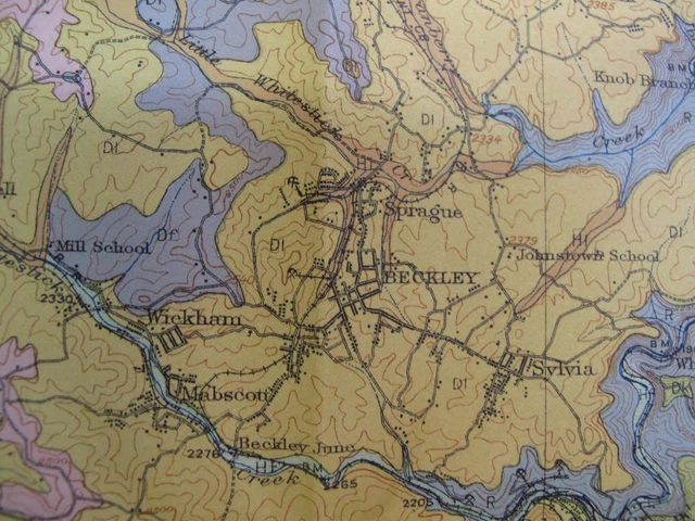 FOLDED SOIL SURVEY Map Raleigh County West Virginia Beckley Sullivan ...
