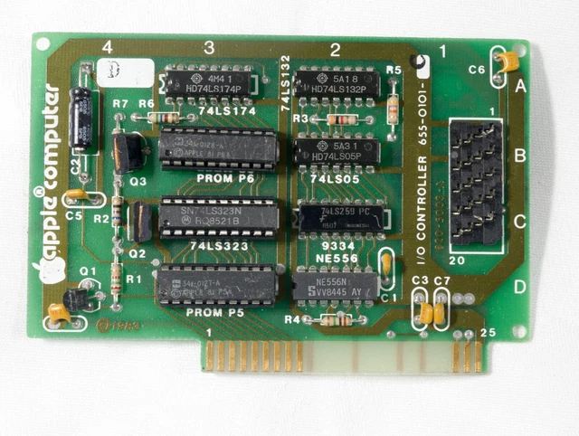 VINTAGE APPLE 655-0101-C Floppy drive controller card Apple II ISA969 ...