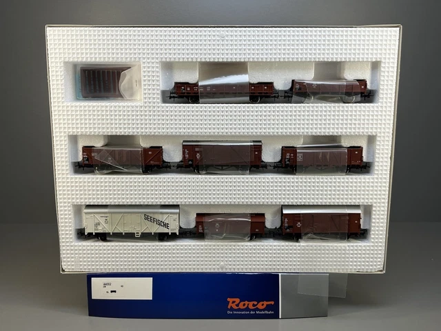 H0 ROCO GÜTERWAGEN-SET DB 8-tlg. DC NEM 44002 OVP / 5 Z 510 EUR 12,00 ...