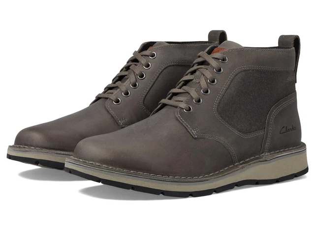 CLARKS MEN'S GRAVELLE Top Oxford Boot, Dark Grey Leather, 12 Wide £63. ...