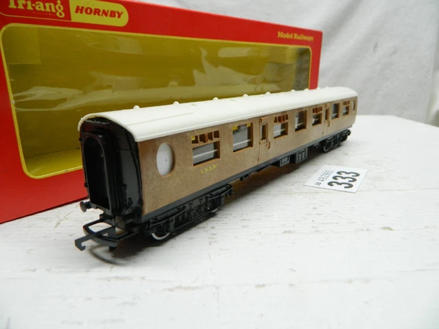 TRIANG HORNBY 00 LNER Thompson Teak Full 3rd Coach 1010 Box R745 (B ...