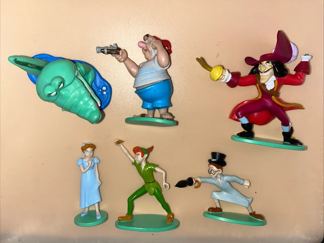 PETER PAN DISNEY Figure Toy Playset Bundle Tick Tock Wendy John Darling ...