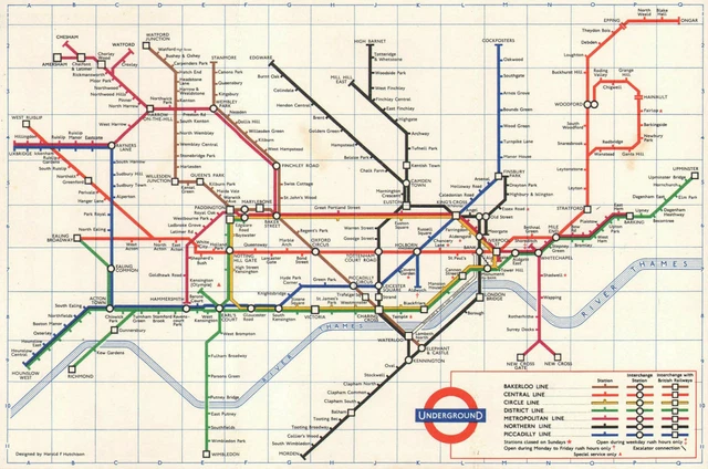 LONDON UNDERGROUND DIAGRAMMA delle linee mappa dei tubi. Ongar. Essex ...